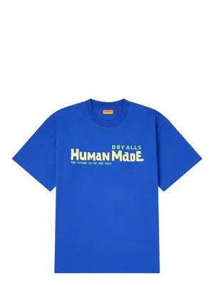 HUMAN MADE Logo-print Cotton-jersey T-shirt - Blue