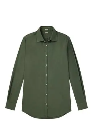 Massimo Alba Genova Cotton-chambray Shirt - Green