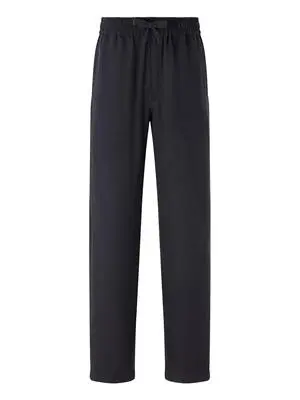 SAMAN AMEL Straight-leg Silk Trousers - Black