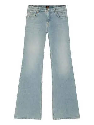 BOSS Flared-leg Jeans In Light Denim - Blue