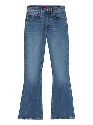 Hugo High-waisted Flared Jeans In Stretch Cotton - Blue