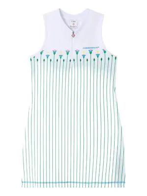 Casablanca Floral Stripe Tennis Mini Dress - Green
