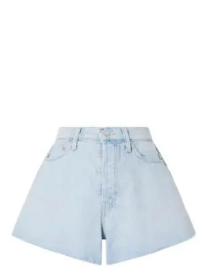 MOTHER Flutter Faded Denim Shorts - Blue