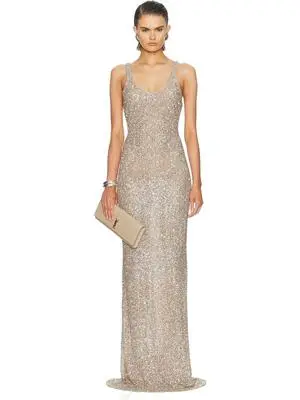 THE SEI Embellished Tank Gown - Hologram