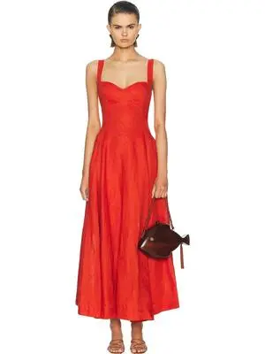 NICHOLAS Anya Sleeveless Paneled Maxi Dress - Paprika