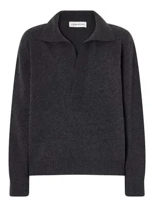 Victoria Beckham Genevieve Wool And Cashmere Polo Sweater - Gray