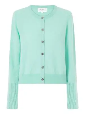 LA LIGNE Cashmere Cardigan With Ribbed Trims And Elongated Cuffs - Blue