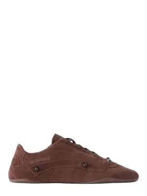 Balenciaga City Studded Suede Sneakers - Brown