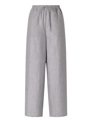 ERES Bienheureux Linen Straight-leg Drawstring Pants - Gray