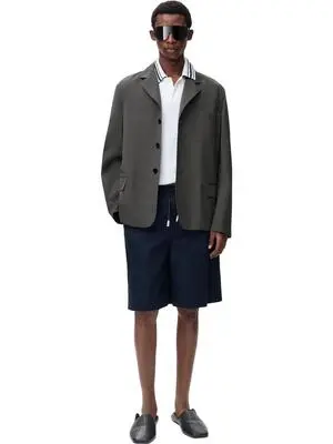Loewe Jacket In Cotton And Silk - Medium Grey