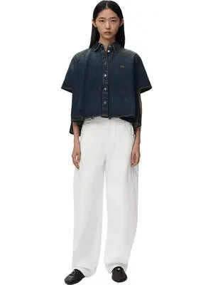 Loewe Jeans In Lightweight Cotton Denim With Panelled Detailing - White