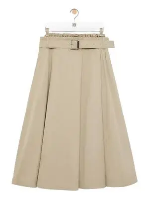 Loewe Cotton And Silk Gabardine Skirt - Beige