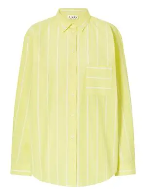 LIDO Striped Cotton-poplin Shirt - Yellow