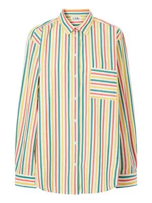 LIDO Striped Cotton-poplin Shirt - Yellow