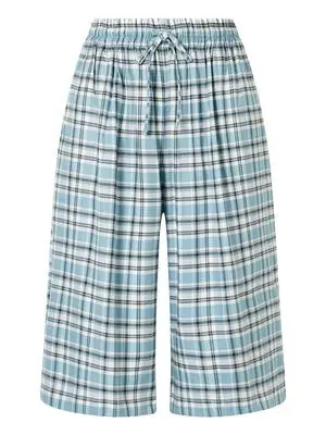 Acne Studios Embroidered Checked Flannel Shorts - Blue
