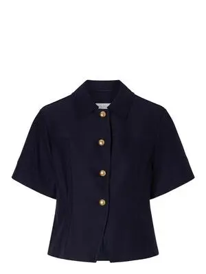 MAX MARA Max Mara Paneled Cotton-Piqué Shirt