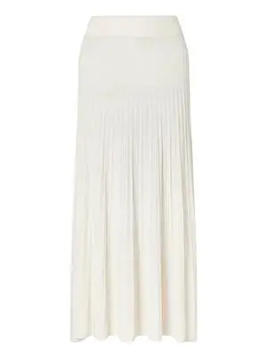 TWP Pleated Viscose-silk Blend Midi Skirt - Neutrals