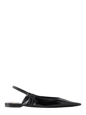 Saint Laurent Anne Marie Ruched Slingback Pumps - Black