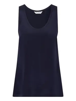 Max Mara Draped Silk Tank - Blue
