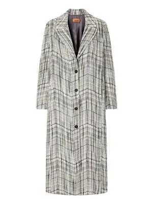 Missoni Chevron Pattern Wool-blend Coat - Gray
