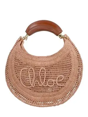 Chloé Raffia Hobo Bag - Beige