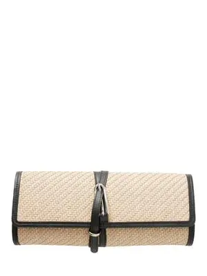 LIFFNER Belted Raffia Clutch - Neutrals