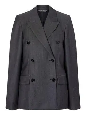 Balenciaga Double-breasted Wool-twill Blazer - Gray