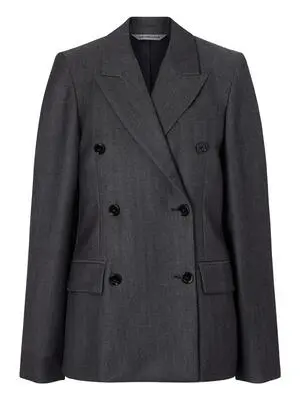 Balenciaga Double-breasted Wool-twill Blazer - Gray
