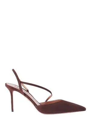 AQUAZZURA Dynasty 85 Suede Pumps - Brown