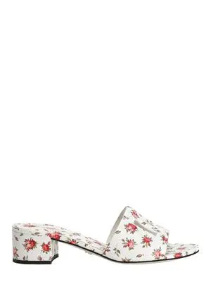 Dolce & Gabbana Floral Print Calfskin Mules - Multicolor