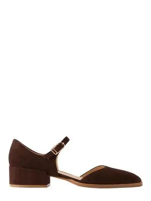 Gabriela Hearst Riley Suede Mary Jane Flats - Brown