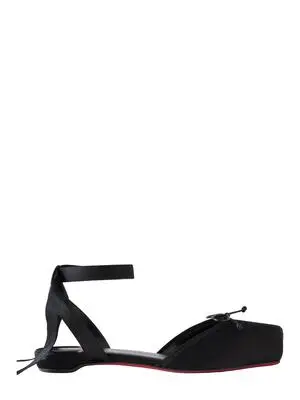 CHRISTIAN LOUBOUTIN Cassia Bow-detailed Satin Flats - Black