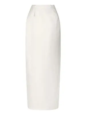 DANIELLE FRANKEL Tristan Silk And Wool-blend Maxi Skirt - Neutrals