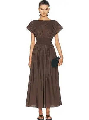 Matteau Shirred Waist Dress - Chocolate