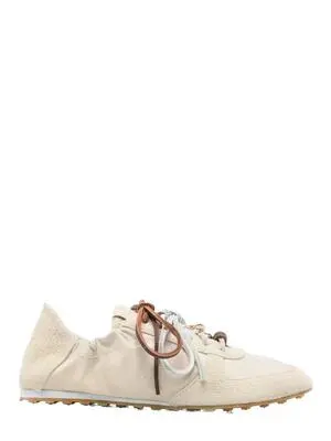 Maje Embellished Lace-up Sneakers - Neutrals