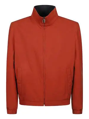 Brioni Silk Blouson Jacket - Orange