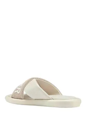 Bogner Portofino Crossover Mesh-strap Slides - Neutrals