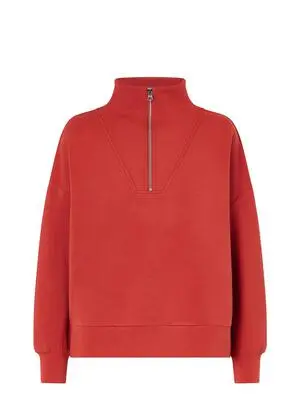 Varley Varley Hawley Jersey Sweatshirt With Half-Zip Neckline Red