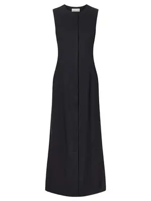 Veronica De Piante Hana Silk Maxi Dress With Slit - Black