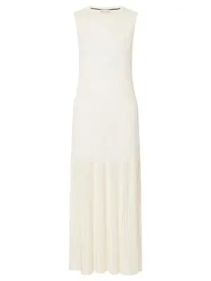 Veronica De Piante Ribbed-knit Jersey Maxi Dress - Neutrals