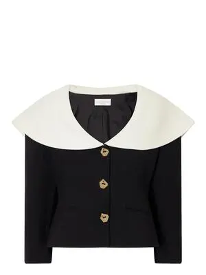 VIOLANTE NESSI Manuela Embellished Wool Jacket With Sailor Collar - Black
