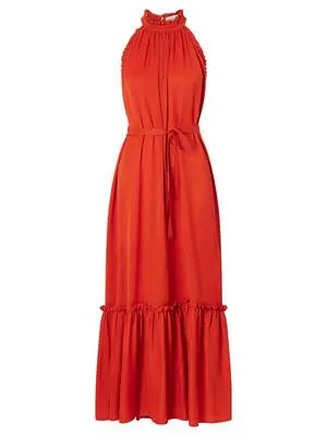 Giuliva Heritage May Silk Crepe Maxi Dress - Red