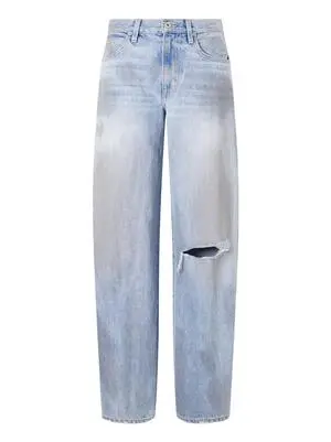 SLVRLAKE Tess Long Distressed Boyfriend Jeans - Blue