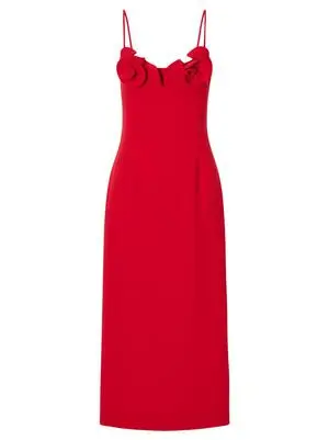 Magda Butrym Embellished Wool-blend Crepe Midi Dress - Red