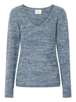 THE ELDER STATESMAN V-neck Cashmere And Silk-blend Sweater - Blue