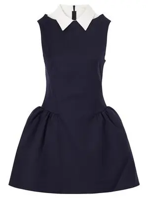 SHUSHU/TONG Patchwork Wool Mini Dress - Blue
