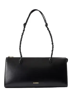 JIL SANDER Tangle Tent Leather Shoulder Bag - Black