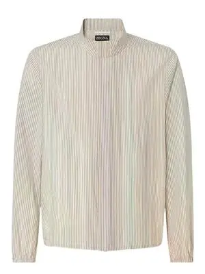 Zegna Striped Silk Jacket - Neutrals