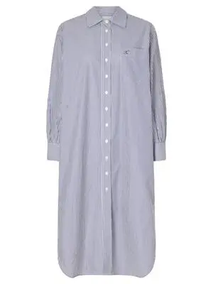 Suzie Kondi Stella Striped Cotton-poplin Midi Shirt Dress - Blue