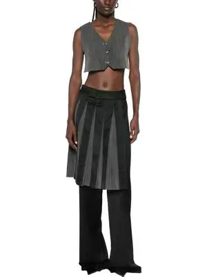 VESTIAIRE D'UN OISEAU LIBRE Open-back Pinstriped Vest - Grey